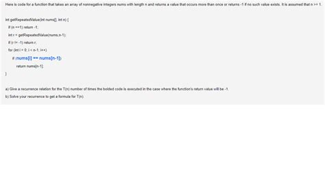 Solved Here Is Code For A Function That Takes An Array Of Chegg