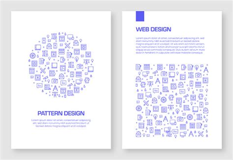 브로셔 연례 보고서 책 표지에 대한 웹 디자인 관련 아이콘 벡터 패턴 디자인의 집합 책자 표지에 대한 스톡 벡터 아트 및 기타 이미지 책자 표지 책표지 연차 보고서