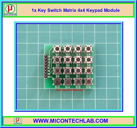 1x key switch matrix 4x4 keypad module ตัวแทนจำหน่ายไมโครคอนโทรลเลอร์