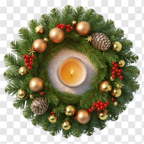 촛불과 장식품으로 장식된 아름답게 디자인된 화환 아름답게 디자인된 화환이 장식되어 있습니다 촛불과 장식품으로 촛불과 장식품으로 장식된 아름답게 디자인된 화환 Png