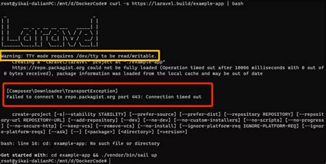 Windows 搭建 Laravel Sail 报错：“warning Tty Mode Requires Devtty To Be
