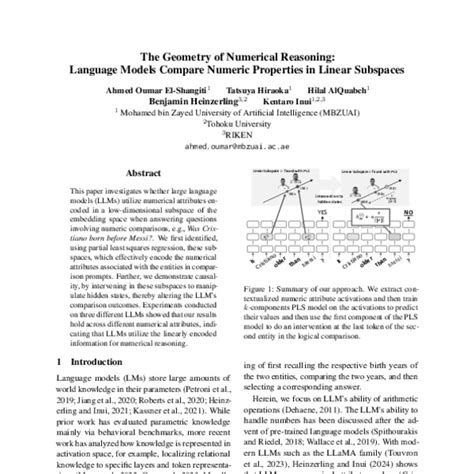 The Geometry Of Numerical Reasoning Language Models Compare Numeric Properties In Linear