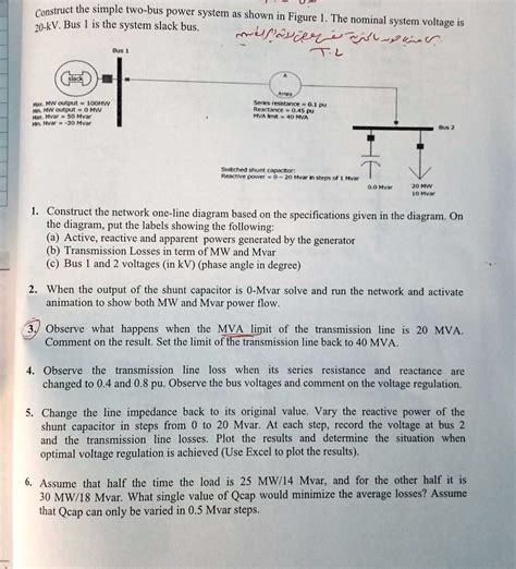 Solved Plz 3 4 5 6 Construct The Simple Two Bus Power System As Shown In Figure 1 The Z0 Kv