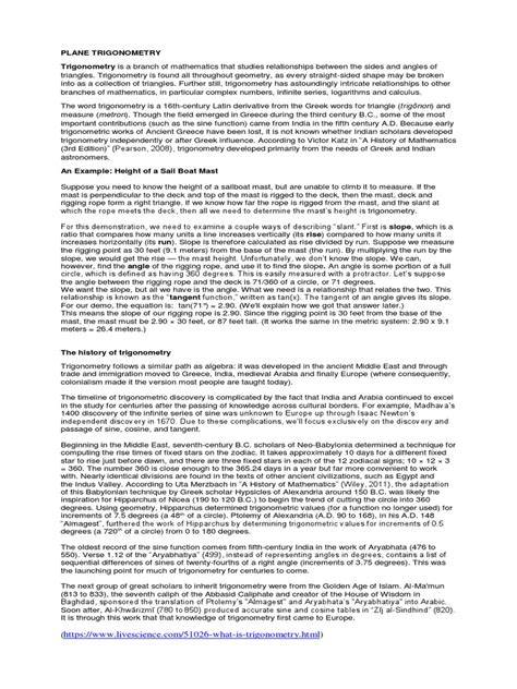 Plane Trigonometry Pdf Trigonometry Trigonometric Functions