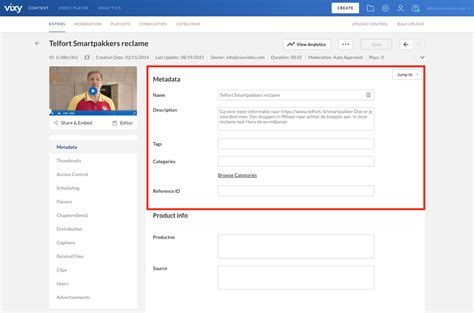 Custom Video Metadata Vixy Platform