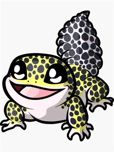 Chibi Normal Leopard Gecko Design Sticker For Sale By Amackincheese Redbubble