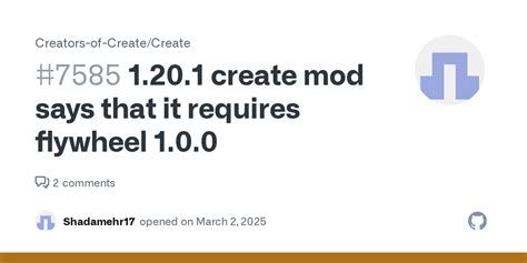 1201 Create Mod Says That It Requires Flywheel 100 · Issue 7585