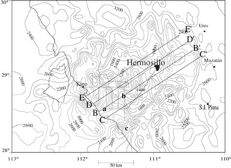 Basement Topography Contour Interval Is 200 M A B C Represent Main