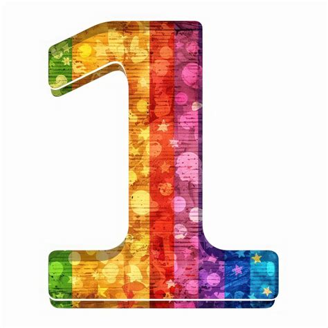 Rainbow Number 1 Symbol Text Free Photo Illustration Rawpixel