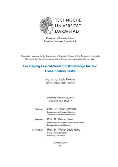 Pdf Lexical Semantic Knowledge For Text Classification
