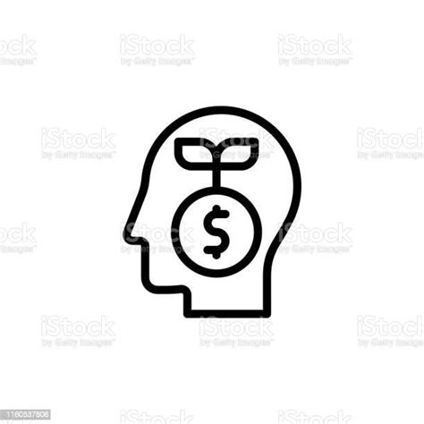 인간 두뇌 은행 투자 저축 아이콘 Ui 및 Ux 웹 사이트 또는 모바일 응용 프로그램에 대한 마음 프로세스 아이콘의 간단한 얇은