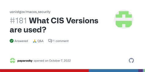 What CIS Versions Are Used Usnistgov Macos Security Discussion GitHub