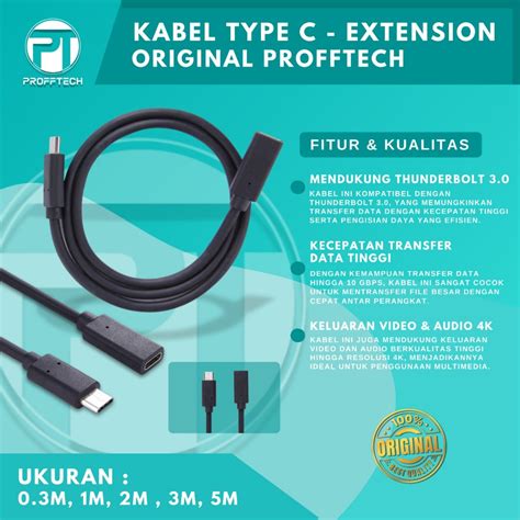 Jual Kabel Type C Extension Original Profftech Meter Shopee Indonesia