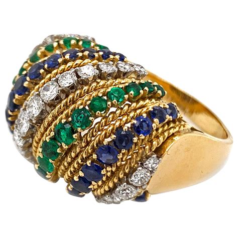 Van Cleef And Arpels Jeweled Bombe Ring At 1stdibs
