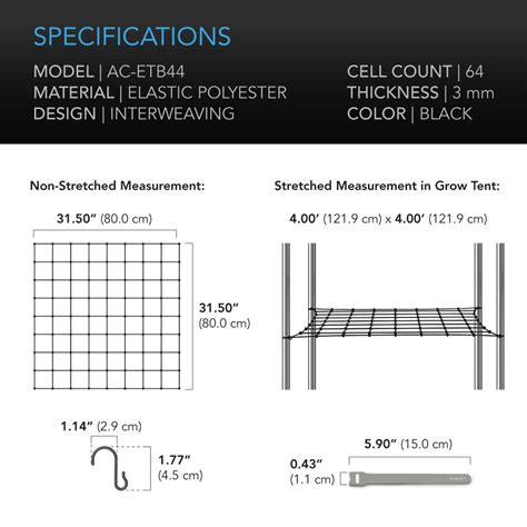 grow tent trellis netting flexible elastic cords 4x4 feet quick