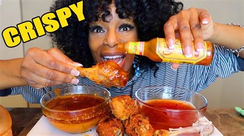 CRISPY FRIED CHICKEN DRIPPING IN BLOVE SAUCE | FRIED CHICKEN MUKBANG - YouTube