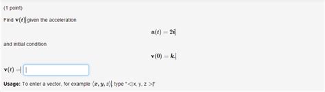 Solved Find V T Given The Acceleration A T I And Chegg