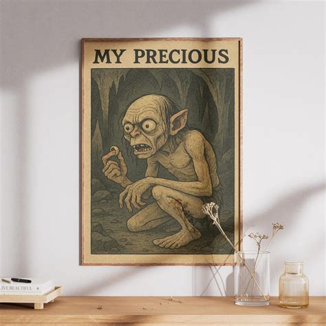 My Precious Gollum Poster Lord Of The Rings Inspired Wall Art Lord
