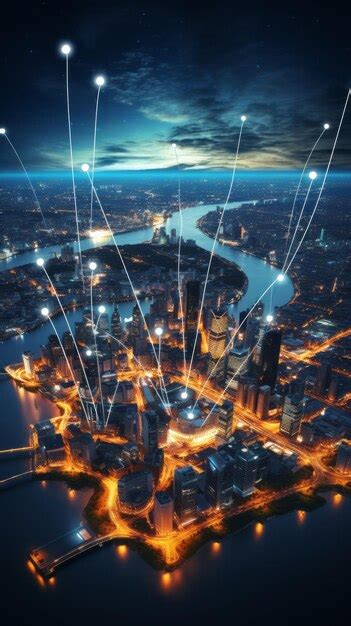 Premium Ai Image Global Connectivity Concept Illuminated Network