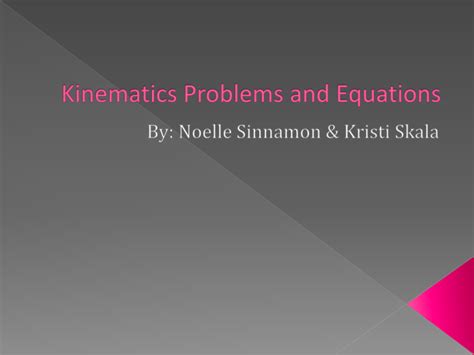Kinematics Problems And Equations