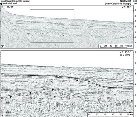 A Seismic Reflection Section Showing Part Of Line Tl 01 Which Ties Download Scientific