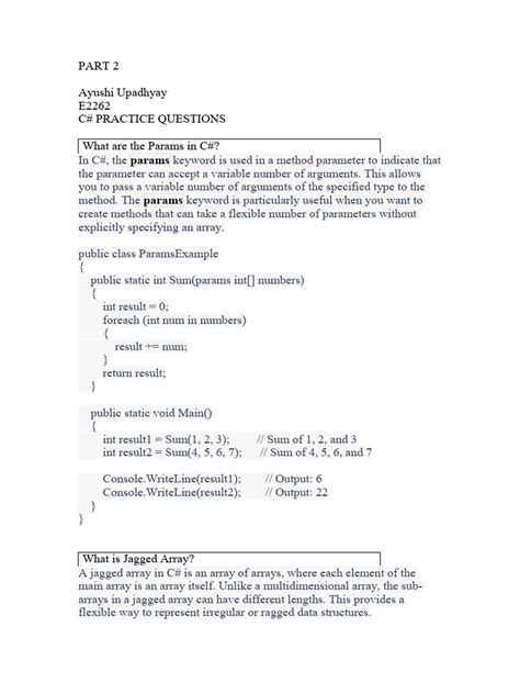Document 2 Pdf Class Computer Programming C Sharp Programming