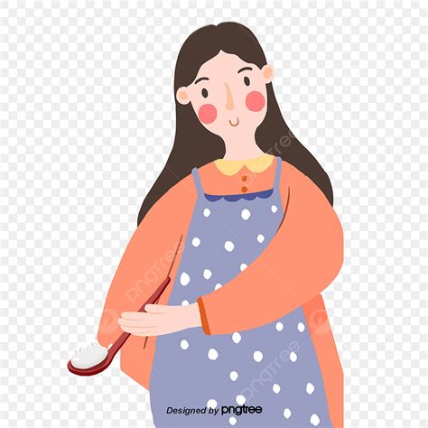 보라색 앞치마를 입은 엄마 일러스트 아들 저녁을 먹고 엄마 Png 일러스트 및 Psd 이미지 무료 다운로드 Pngtree