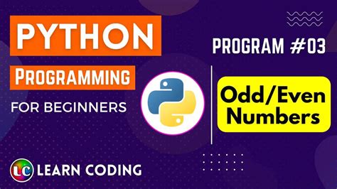 Python Program To Check If A Number Is Odd Or Even Learn Coding YouTube