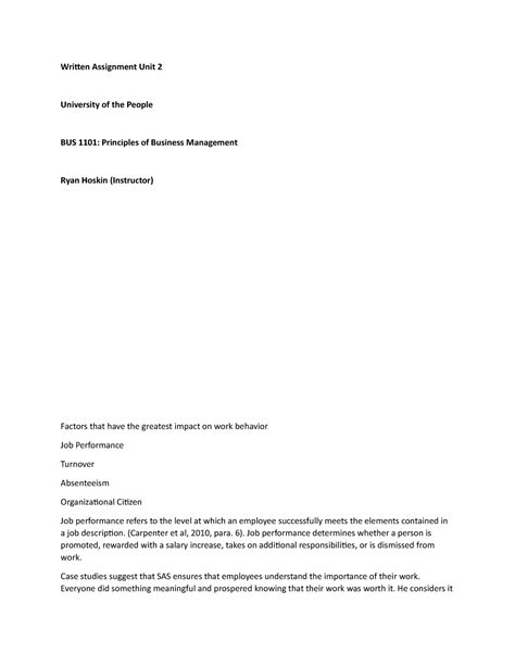 Written Assignment Unit 2 Lanies Final Submission Assignment 303