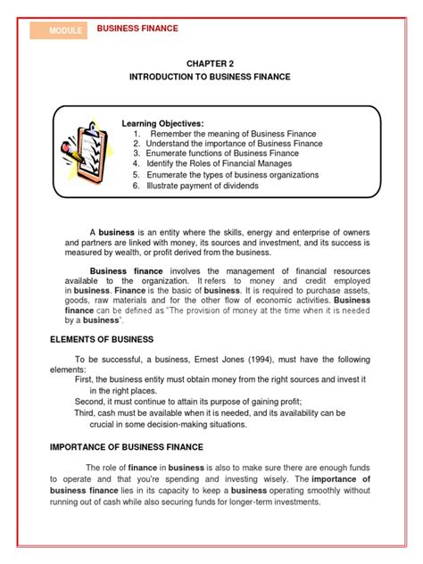 Chapter 2 Introduction To Business Finance Pdf Dividend Partnership