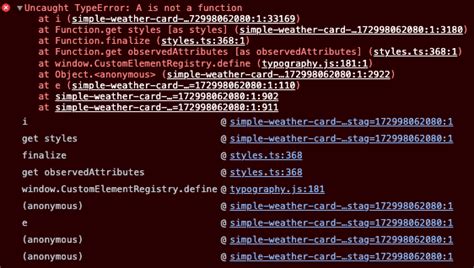 Card Not Showing Up Uncaught TypeError A Is Not A Function Issue Kalkih Simple Weather
