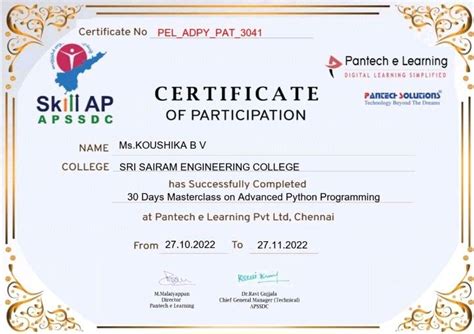 Koushika B V On Linkedin Python Pantech