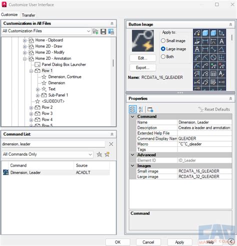 How To Add A Custom Button To The Autocad Ribbon Cui How To Add A Custom Button To The Autocad Ribbon Cui