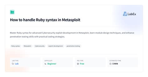 How To Handle Ruby Syntax In Metasploit Labex