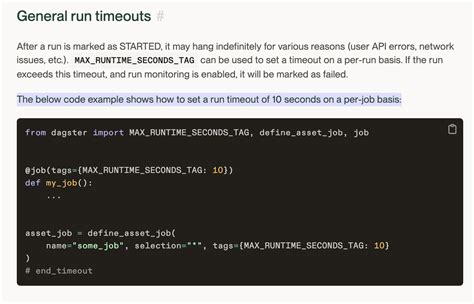 How To Set Job Timeout · Dagster Io Dagster · Discussion 12463 · Github
