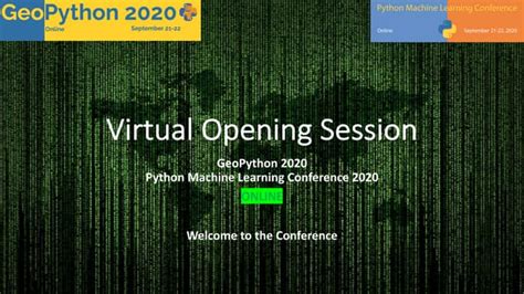 opening session geopython and python machine learning conference ppt
