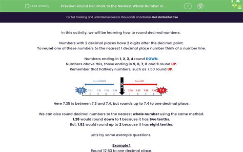 Round Decimals To The Nearest Whole Number Or To One Decimal Place Worksheet Edplace