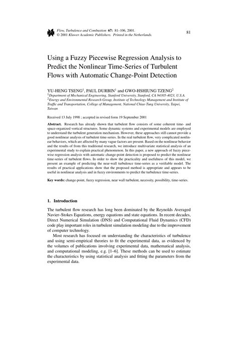 Pdf Using A Fuzzy Piecewise Regression Analysis To Predict The