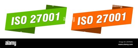 Iso 27001 Ribbon Label Sign Set Iso 27001 Banner Stock Vector Image
