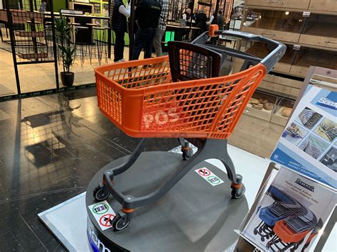 Новинка Супер компактная покупательская тележка 100л Urika цвет оранжевый Pos Store