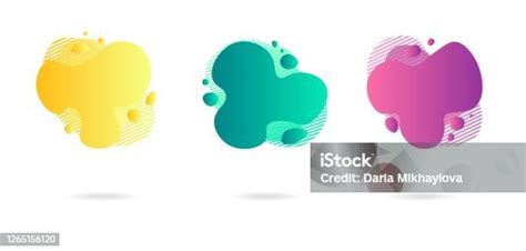 현대 스타일의 추상적인 동적 그라데이션 그래픽 요소 흐르는 액체 모양의 배너 아메바 형태 로고 전단지 프리젠 테이션 초대 카드 템플릿 0명에 대한 스톡 벡터 아트 및 기타