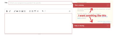 javascript what library stackoverflow forms use to display error
