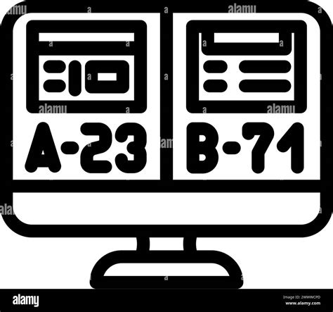 Ab Testing Ux Ui Design Line Icon Vector Illustration Stock Vector