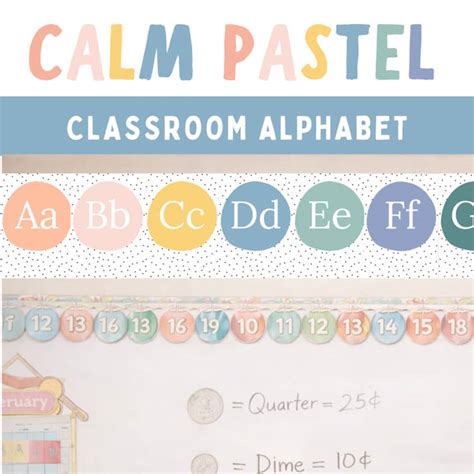 Calm Pastel Alphabet Classroom Decor Abc Posters Wall Letters Boho