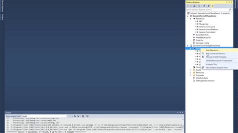 add xamarin forms nuget package to f android application youtube