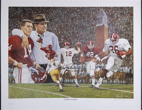 Ken Snake Stabler Printed Art Signed In Ink Co Signed By Alan F
