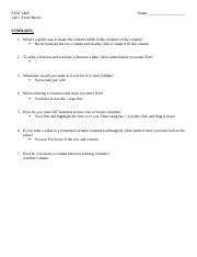 Lab Introduction To Excel Docx STAT Lab Excel Basics Name SUMMARY Whats A