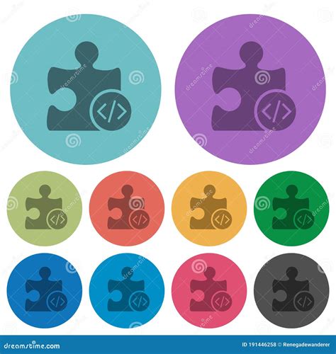 plugin programming color darker flat icons stock vector illustration