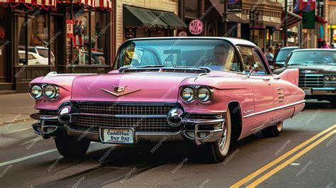 Premium Photo Pink Cadillac Day Special Realistic Car Image