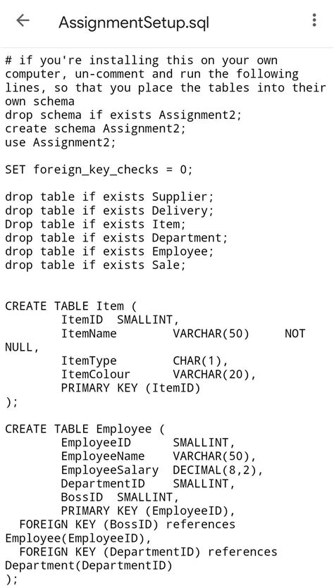 Solved T Assignmentsetupsql If Youre Installing This On